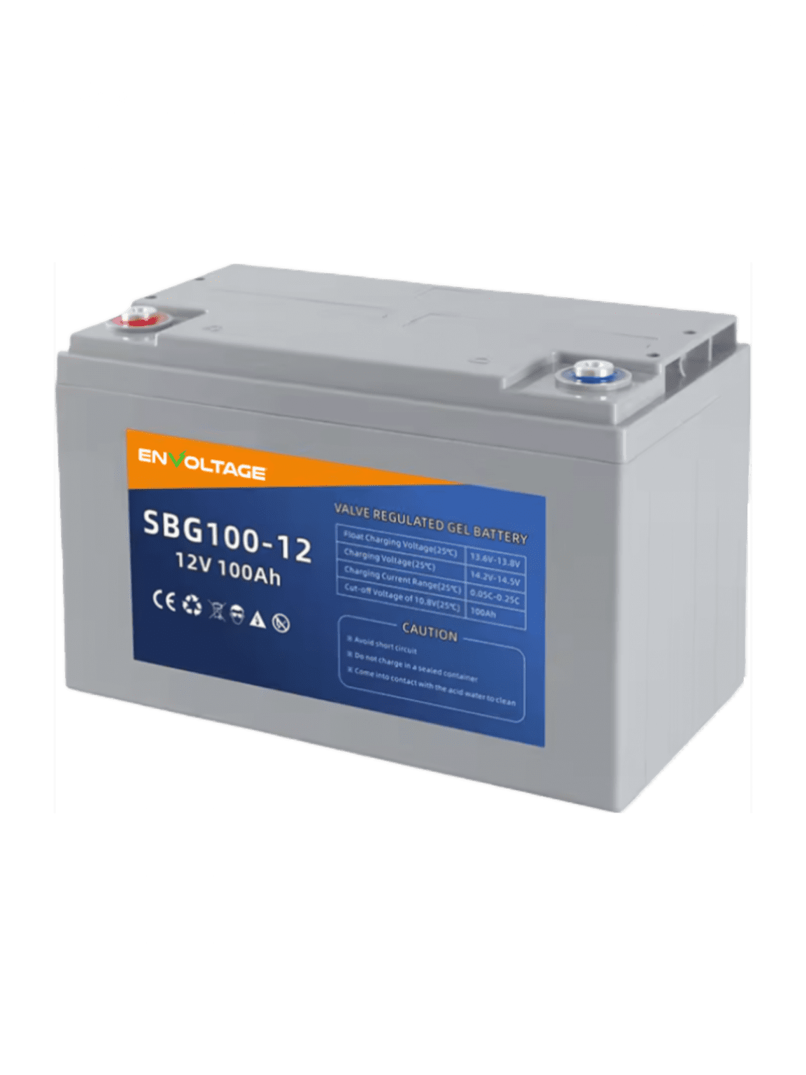 EV-SBG 12V Deep Cycle GEL Lead Acid Battery 100AH - Envoltage